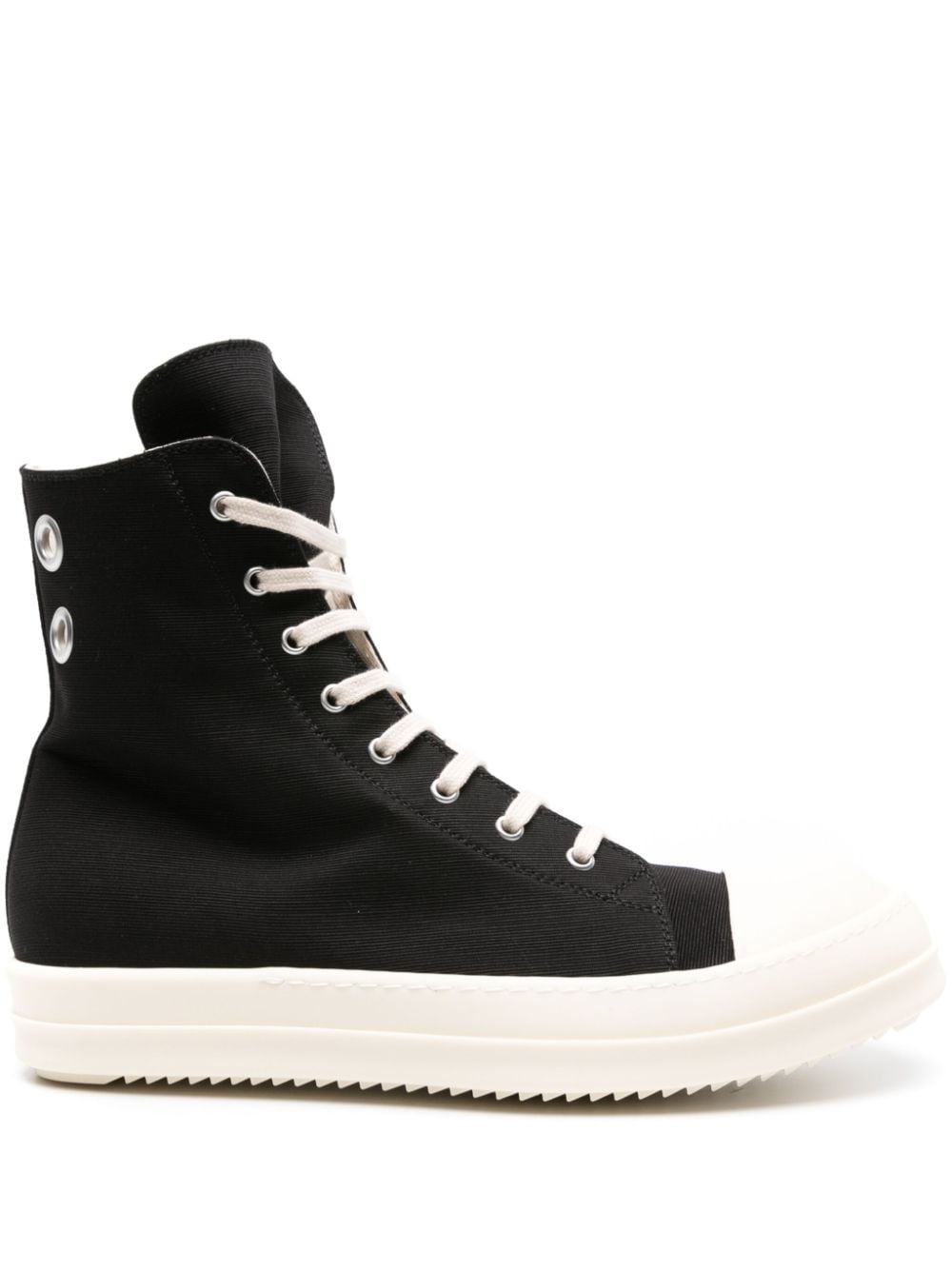 Rick Owens High-Top Sneakers With Pentagram Embroidery - Black