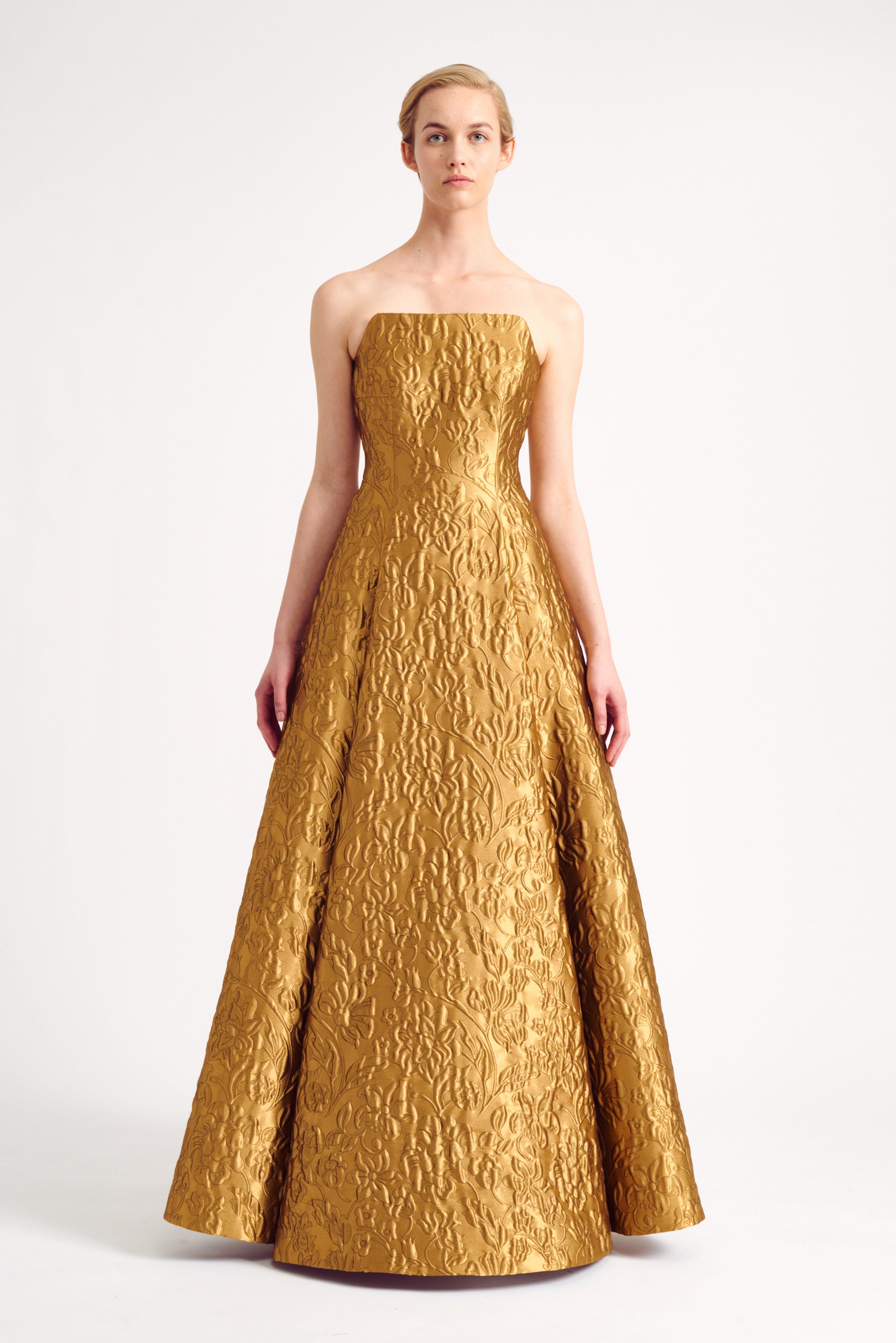 emilia wickstead gold dress Black Lace Gown Corset - Elegant Train Nicoletta main image 0