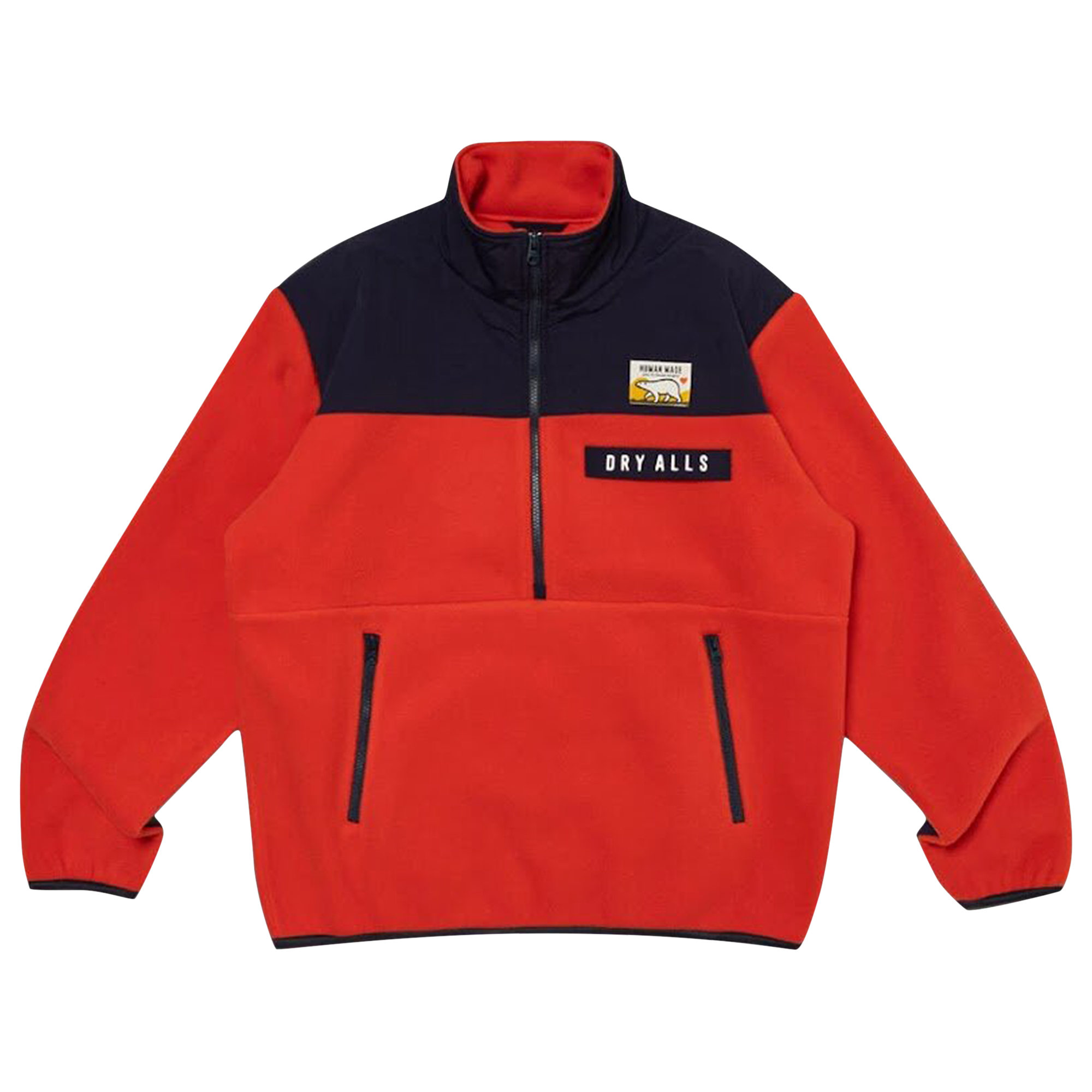 Human Made Half Zip Fleece Pullover - Black | Editorialist