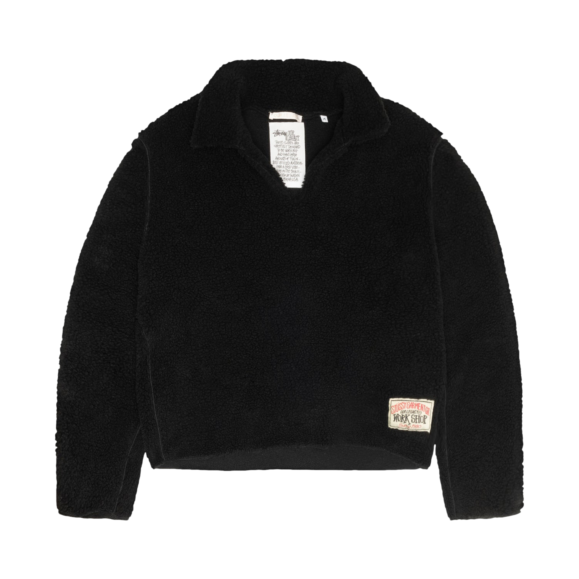 StüSsy X Our Legacy Work Shop Oval Zip Hoodie - Black | Editorialist