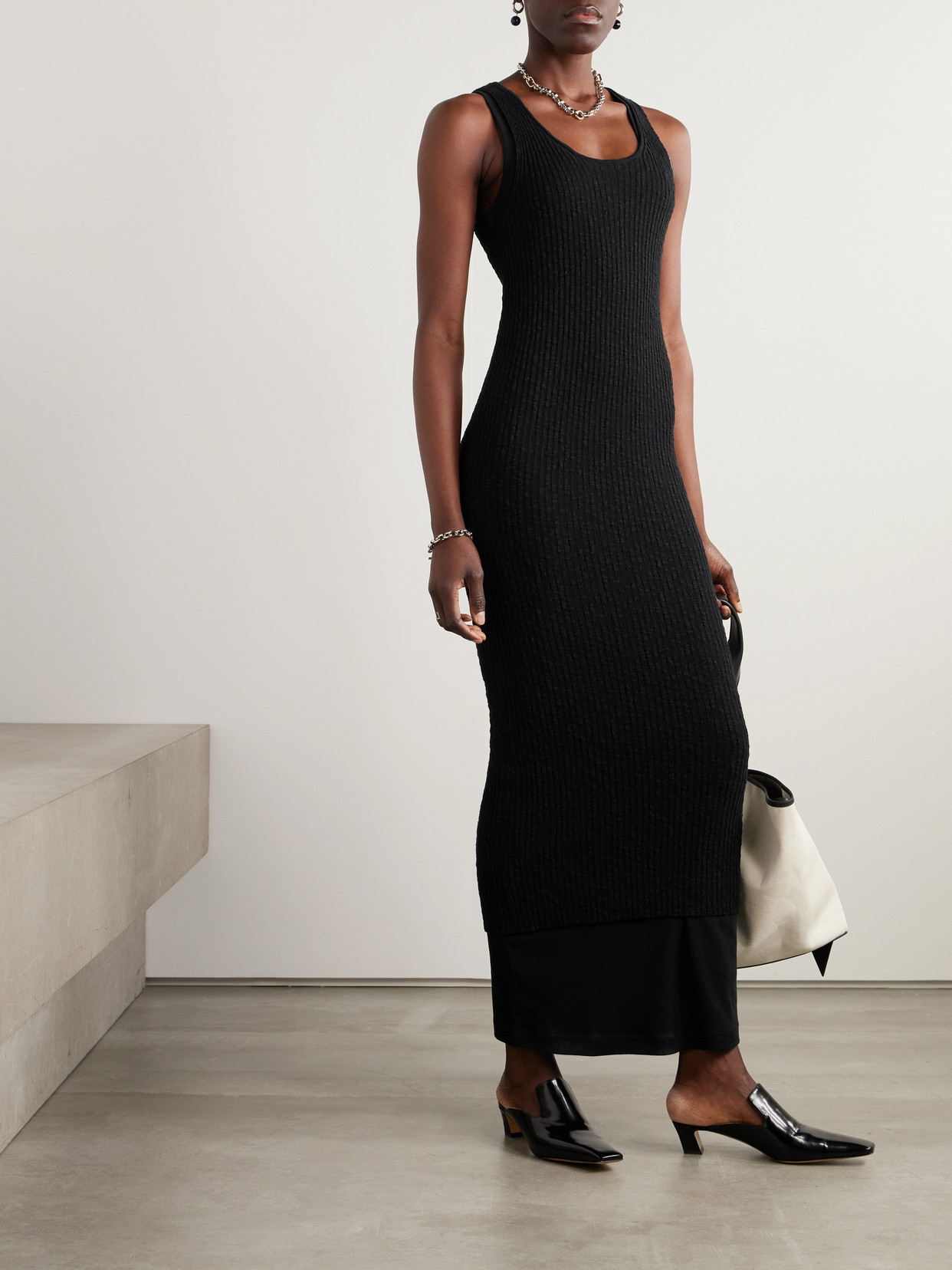 JIL SANDER Jil Sander Ribbed Maxi Dress