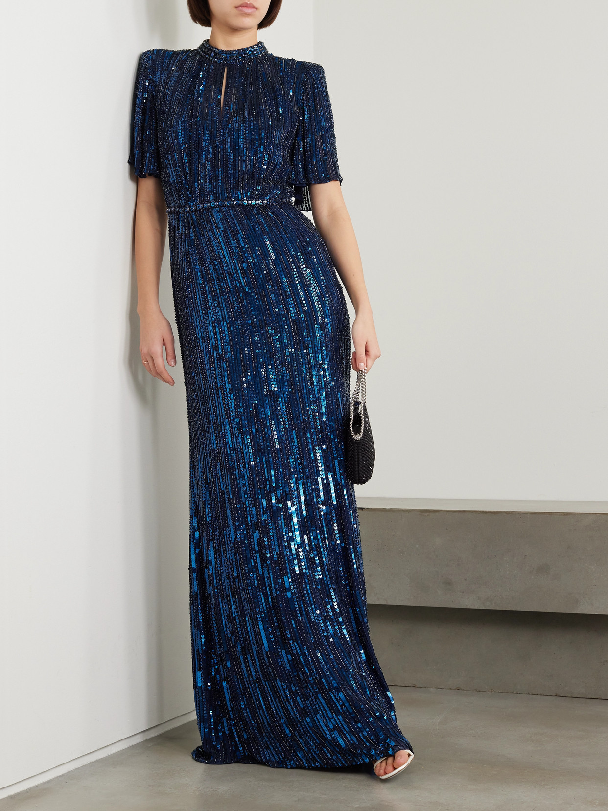 Jenny Packham Viola Bead-Embellished Sequined Tulle Gown In Blue - 60% Off | Editorialist Jenny Packham Viola Bead-Embellished Sequined Tulle Gown In Blue - 60% Off | Editorialist