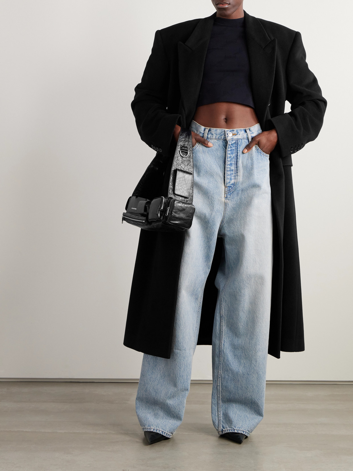 BALENCIAGA Balenciaga Double-Breasted Oversized Cashmere and Wool-Blend Coat