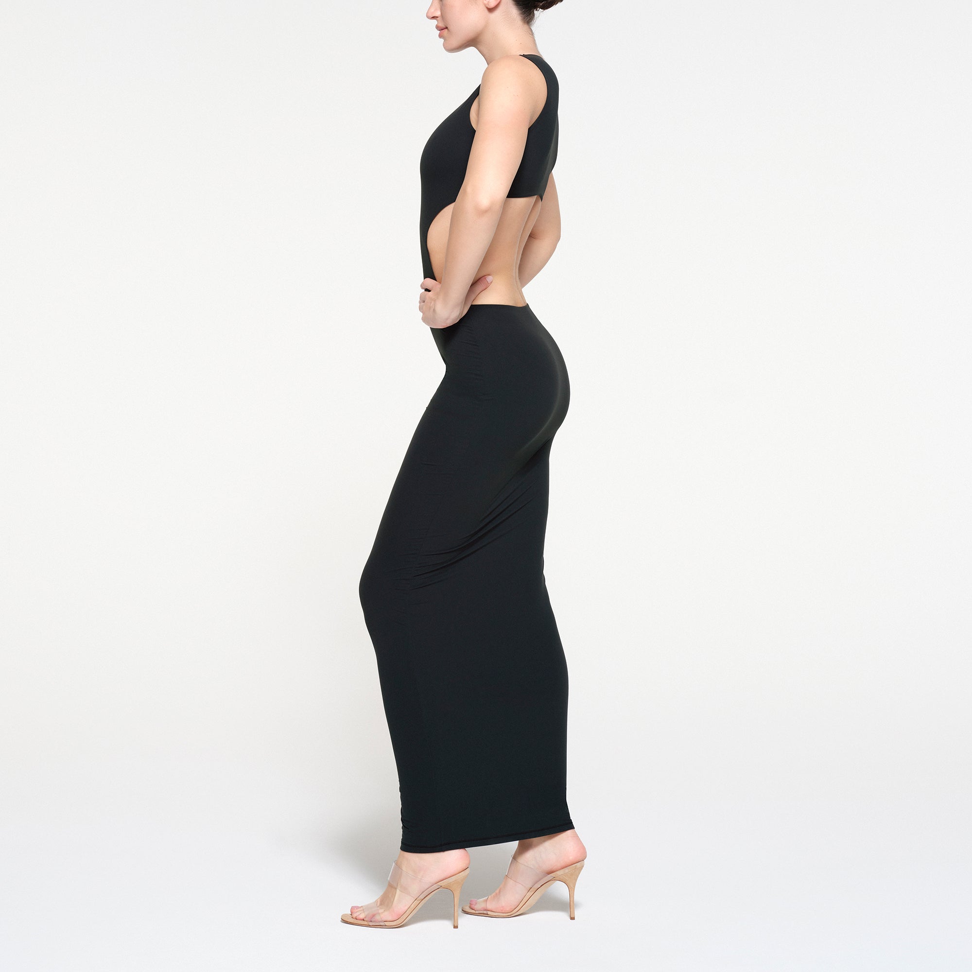 slim fit dress slacks SPINE OPEN BACK (MAXI DRESS)