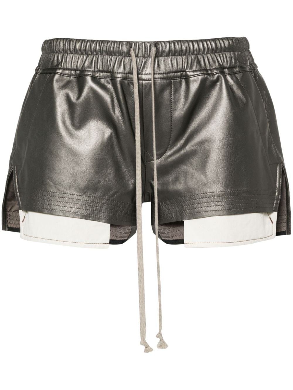 Rick Owens Fog Boxers Leather Shorts In Grey - 42% Off | Editorialist