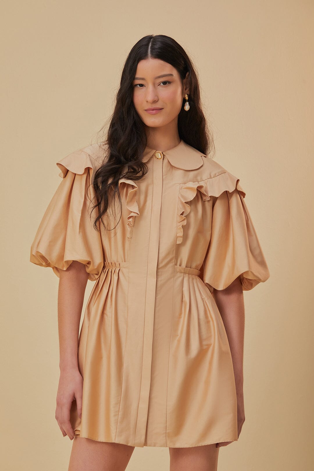 ribbon mini dress Off White Ribbon Shoulder Ties Mini Dress
