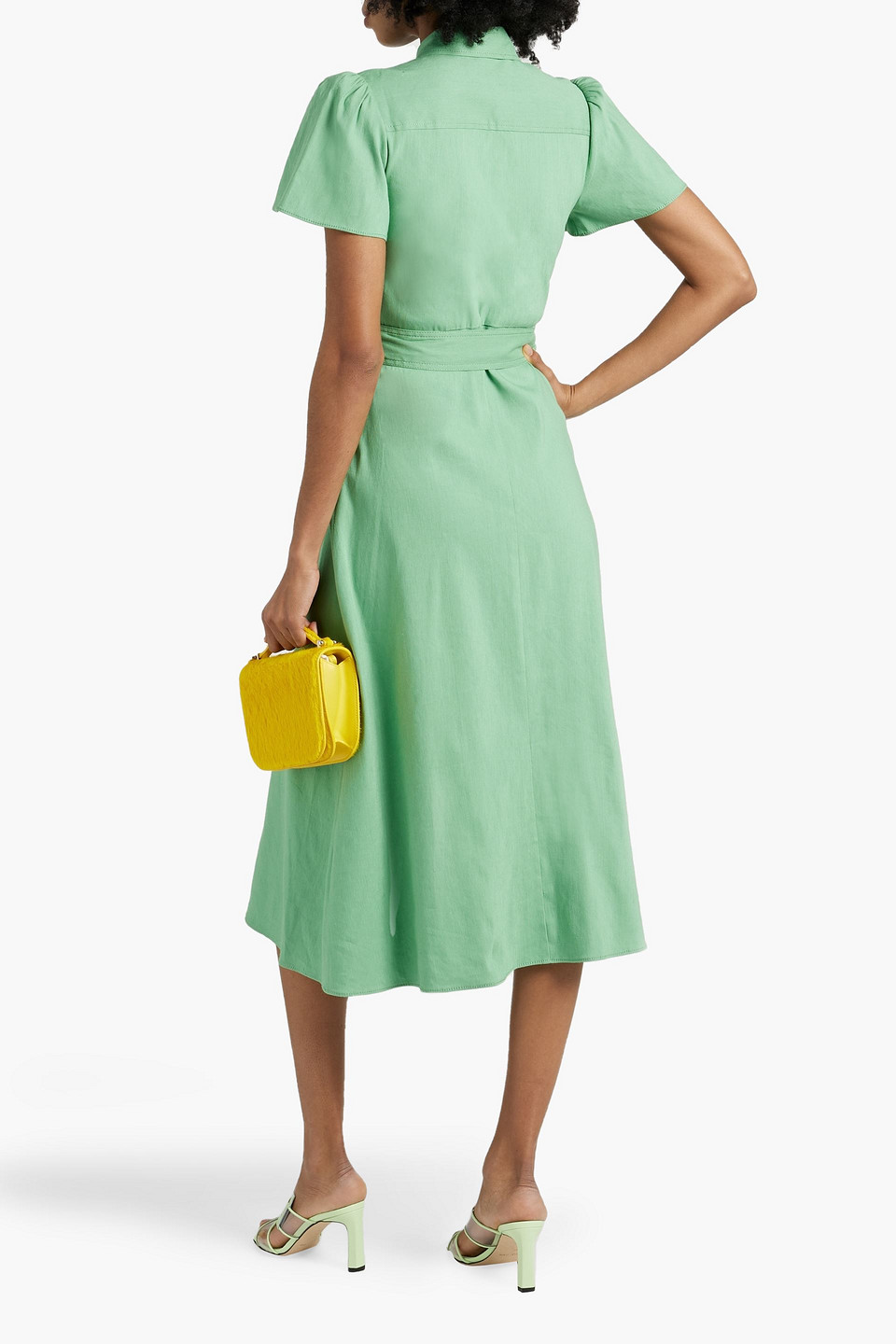 Derek Lam 10 Crosby Judy Linenblend Midi Shirt Dress In Mint - 60% Off |  Editorialist