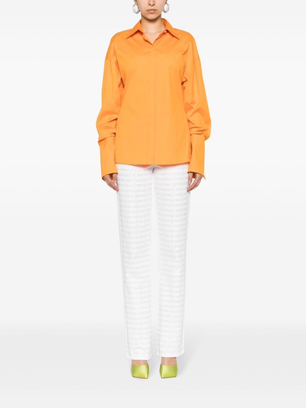 GENNY Genny Logo-Plaque Poplin Shirt