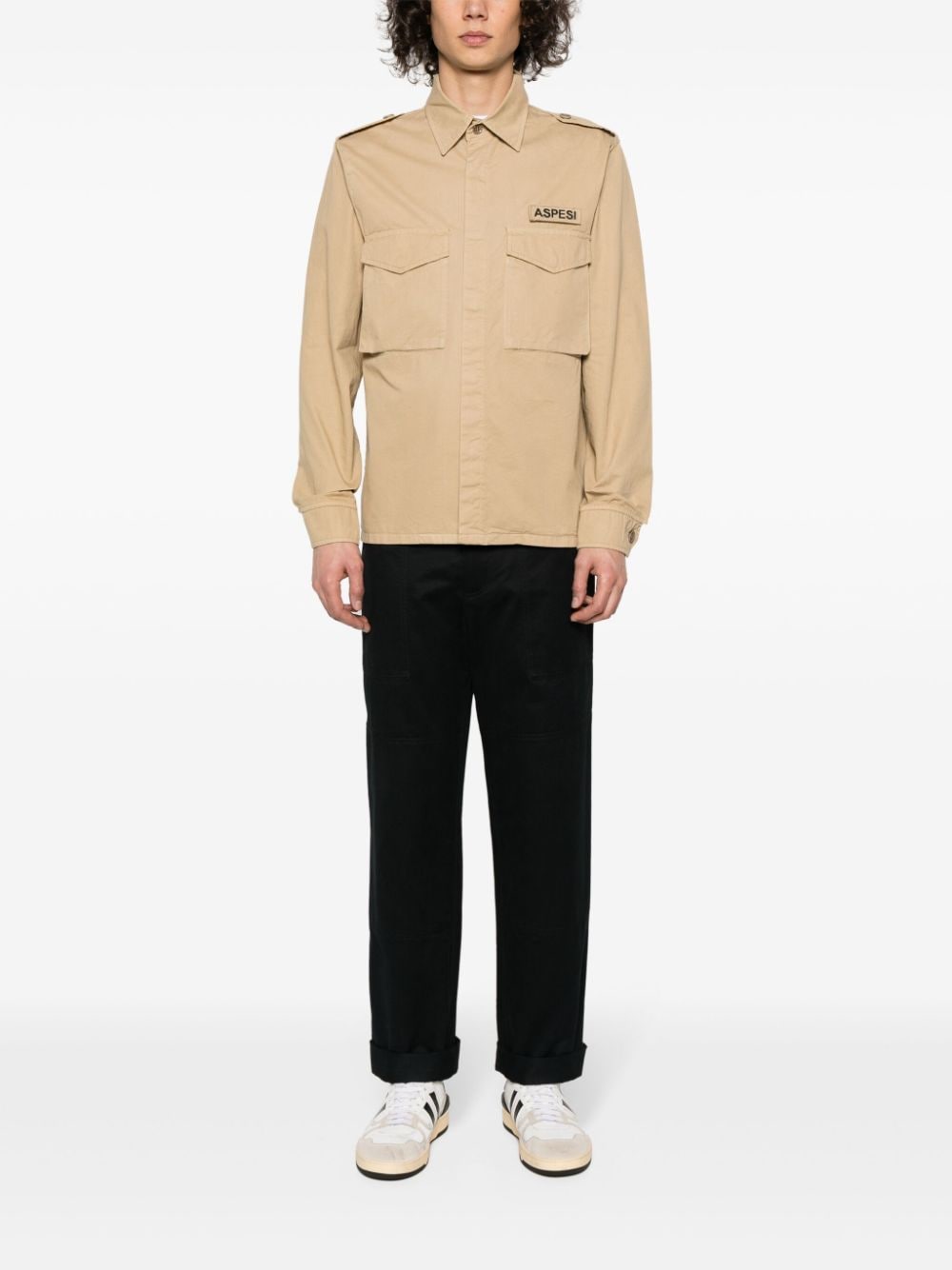ASPESI logo-patch shirt