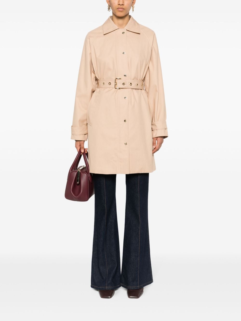 MICHAEL KORS Michael Michael Kors Twill Midi Trench Coat