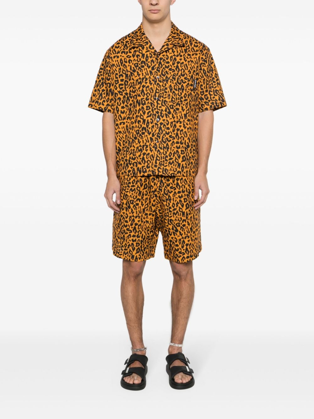 PALM ANGELS leopard-print poplin shirt