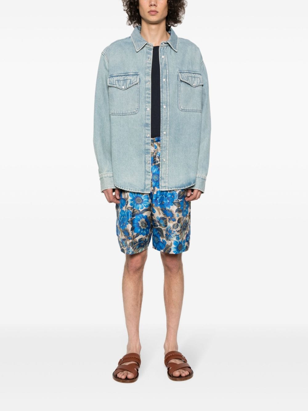 MOSCHINO Moschino Floral Print Silk Shorts
