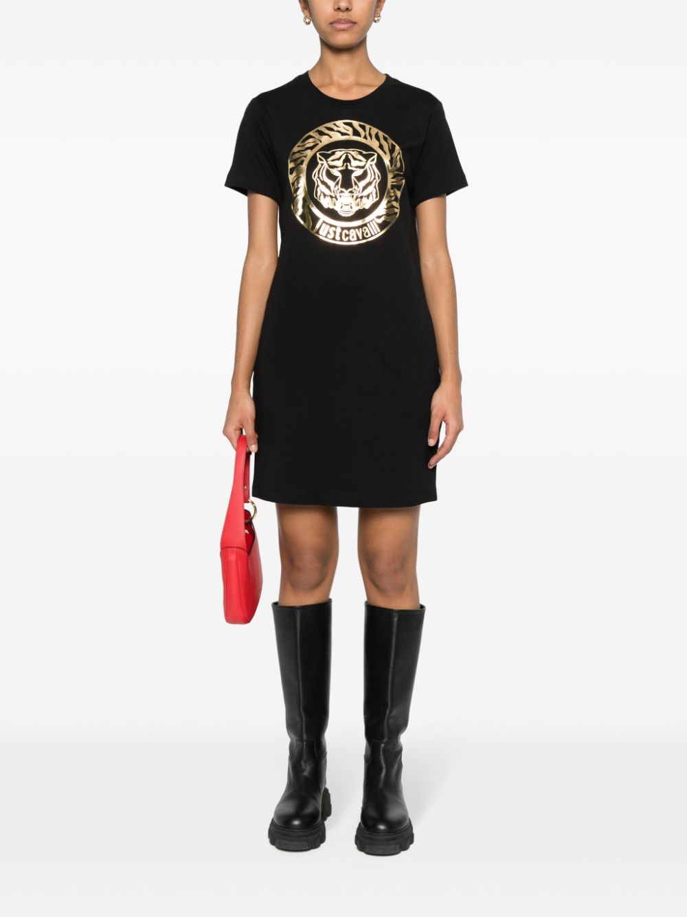 JUST CAVALLI Just Cavalli Tiger Head-Print T-Shirt Dress