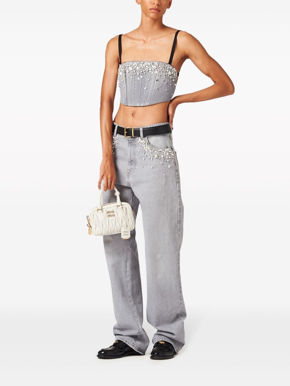 MIU MIU Miu Miu Embellished Straight-Leg Jeans
