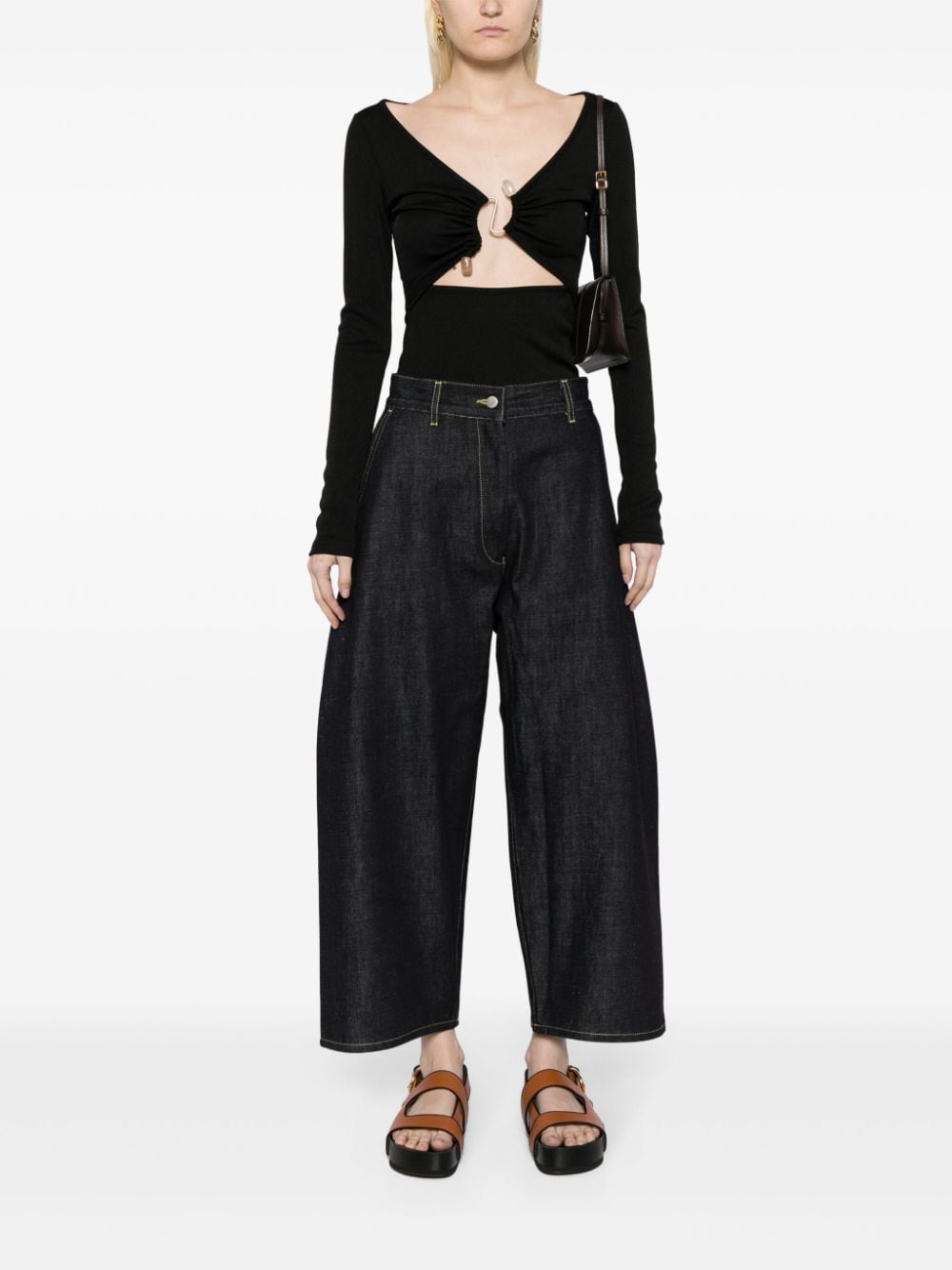STUDIO NICHOLSON Studio Nicholson Wide-Leg Cropped Jeans