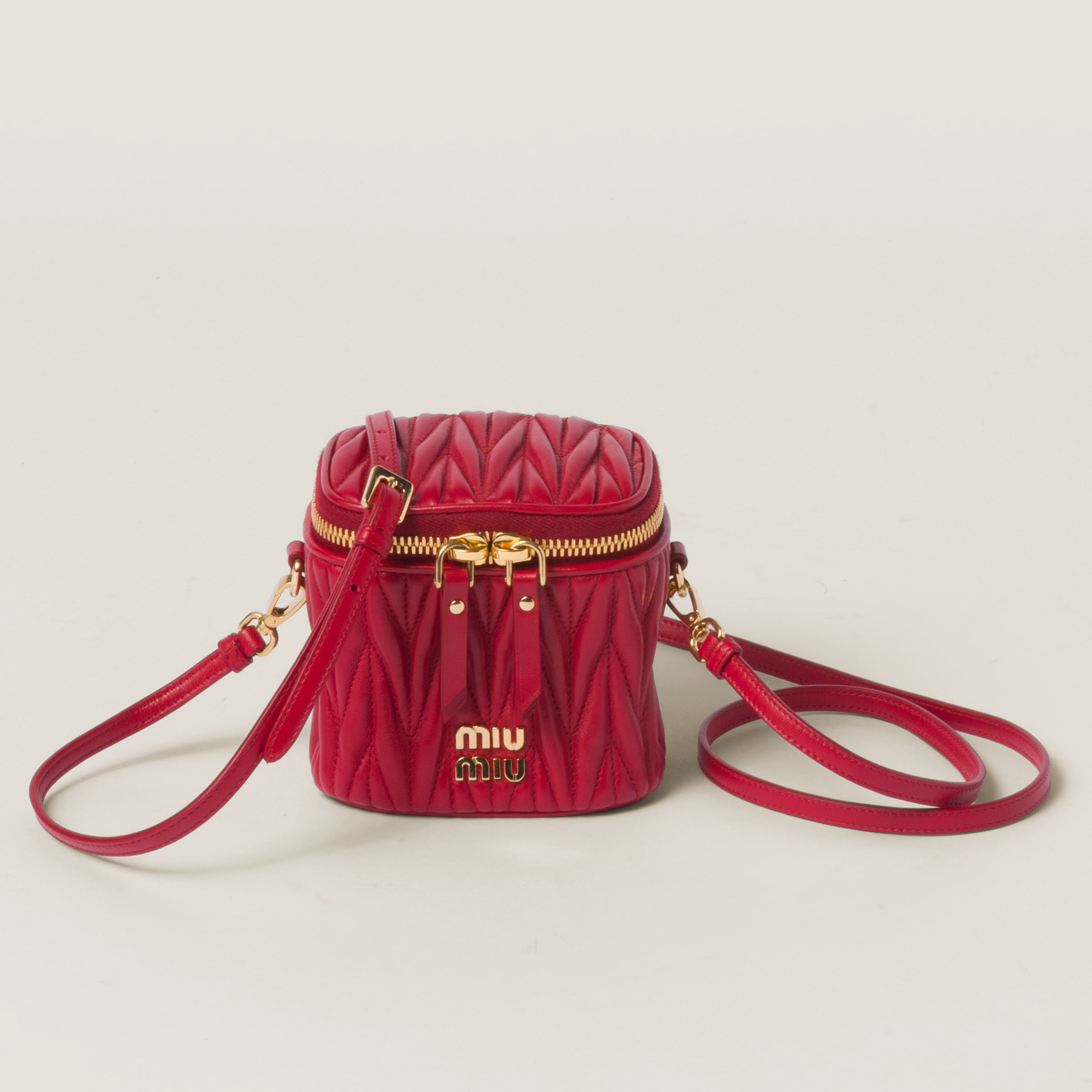 Miu Miu Matelassé Nappa Leather Micro Bag - Red | Editorialist