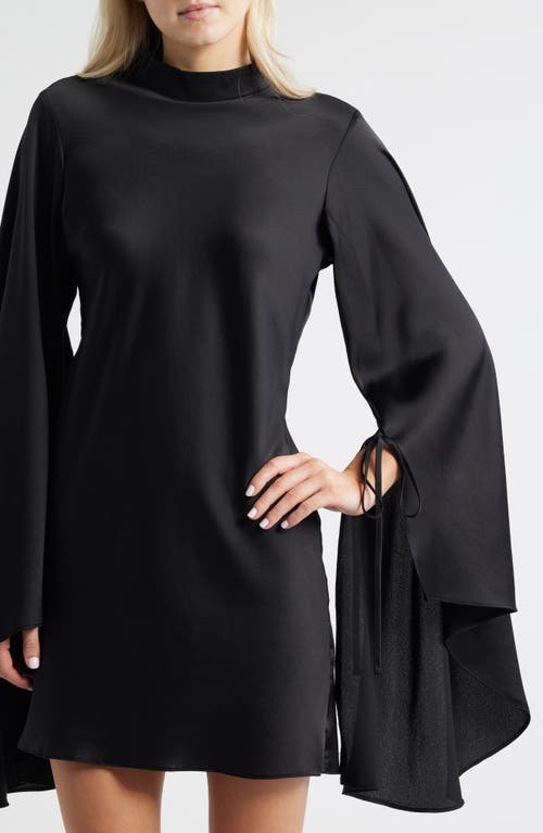 Topshop Long Bell Sleeve Mini Dress In Black - 40% Off | Editorialist