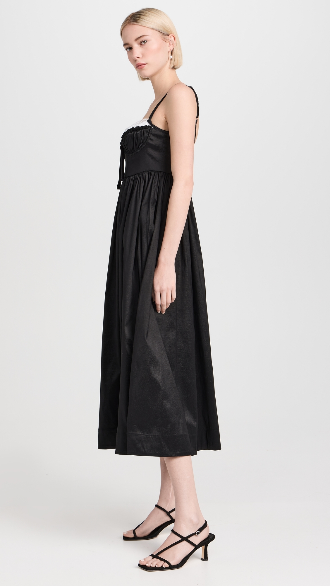 For Love & Lemons Doris Midi Dress In Black - 50% Off | Editorialist