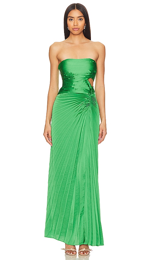 alc green strapless dress A.L.C. Emerson Dress In Basil - 30% Off