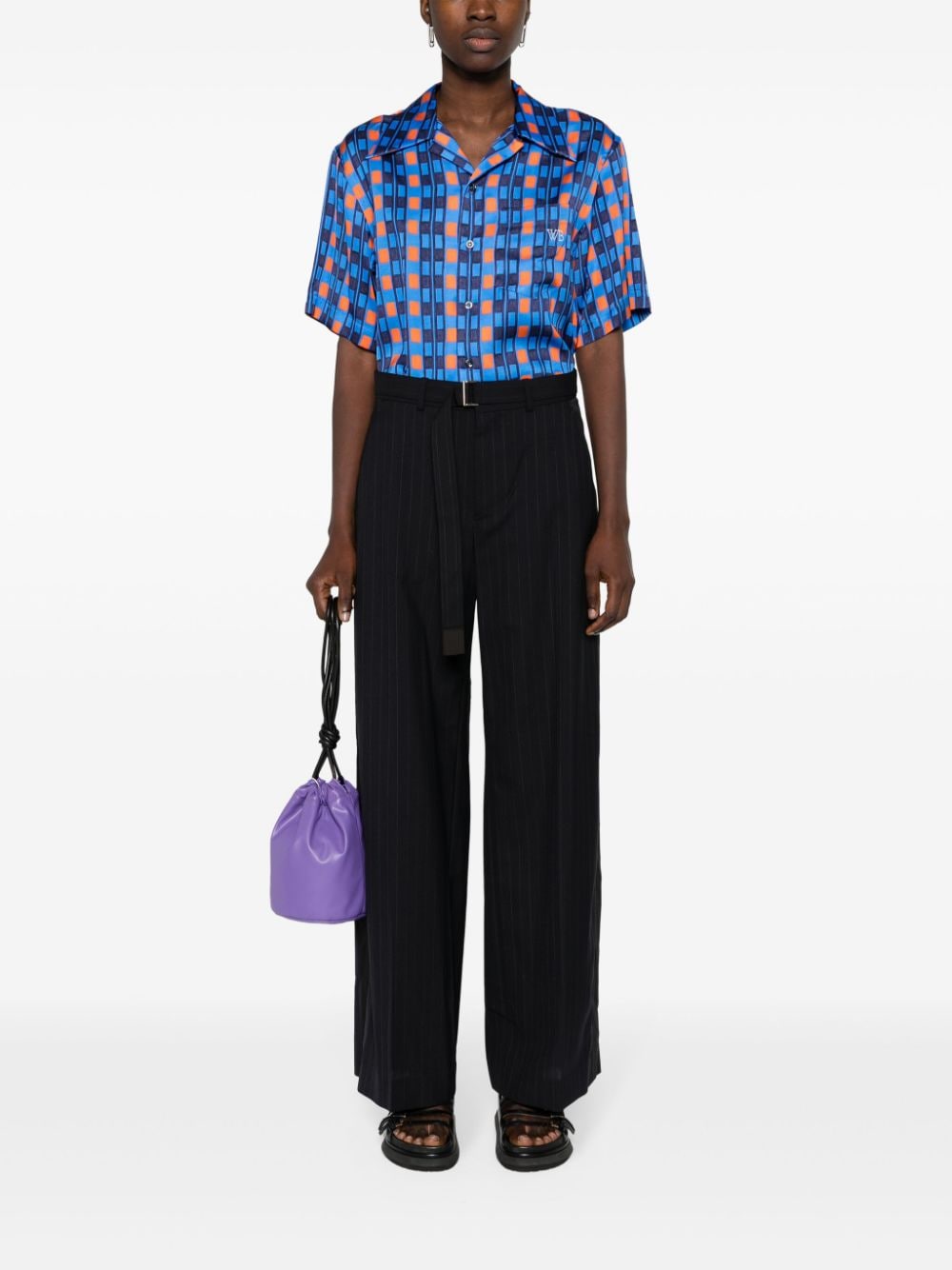 SACAI sacai High-Waisted Wide-Leg Trousers