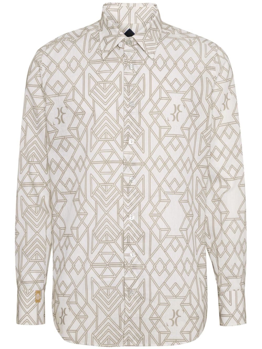 BILLIONAIRE geometric-print linen shirt