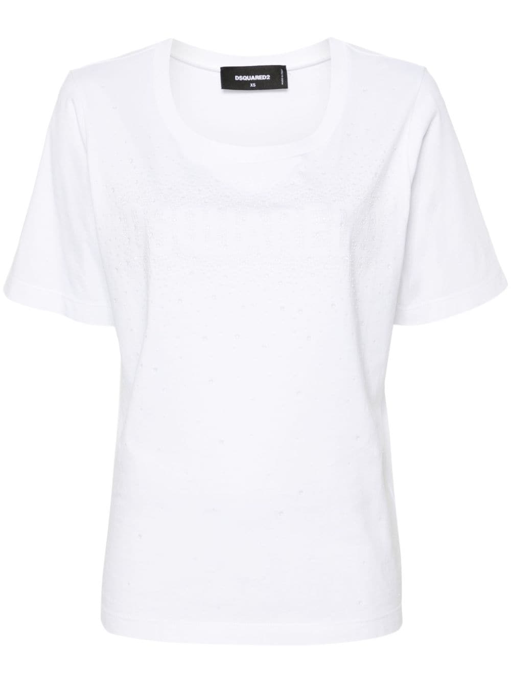 Farfetch White Dsquared T Shirt Dsquared2 Scoop Neck Logo T-Shirt