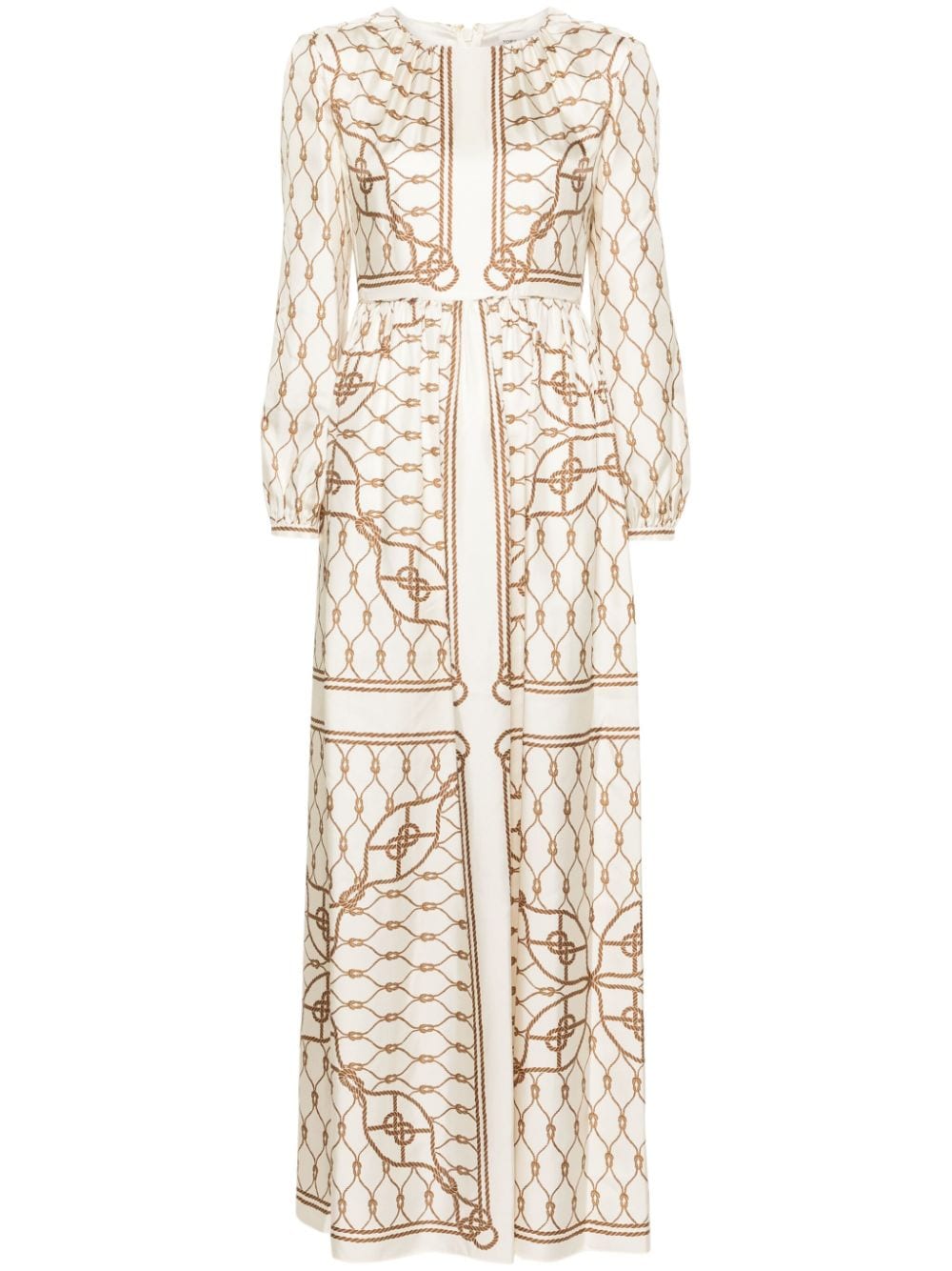 tory burch boho dress Knot-Print Silk Maxi In Neutrals - 56% Off Zolique Women's Fashionable Versatile