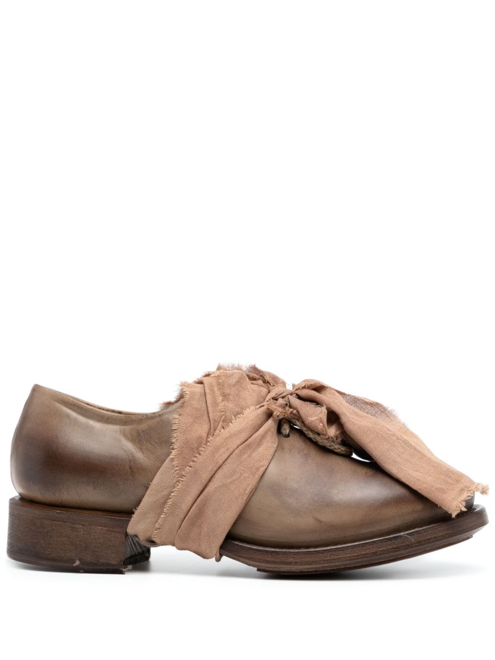 Cherevichkiotvichki Faded Lace-Up Leather Shoes In Brown - 55% Off