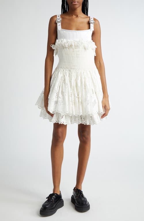 h*e様 chopova lowena ベスト レディース 白 Chopova Lowena Faddy Smocked Bustier Minidress In White - 75% Off
