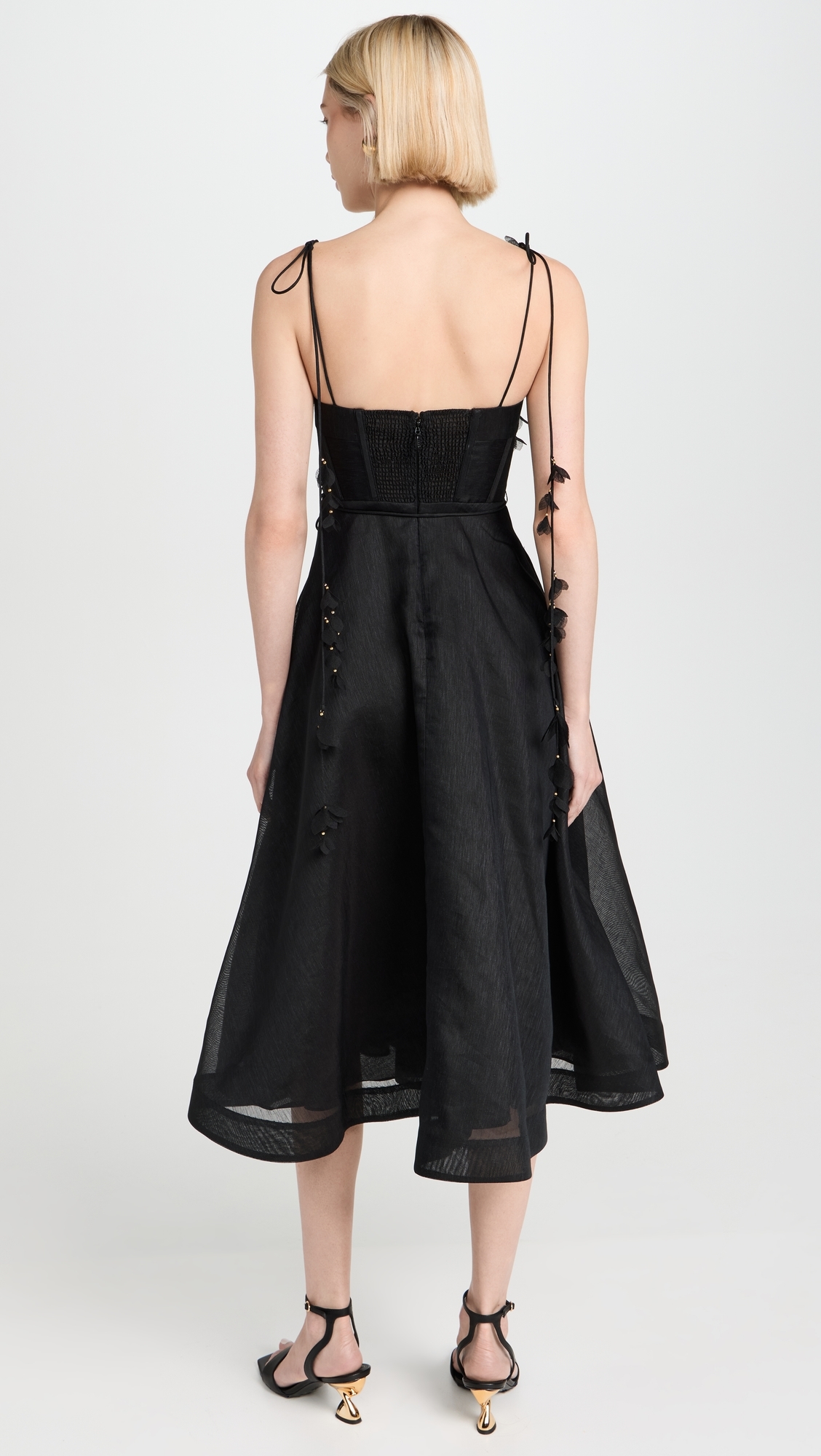 zimmermann natura linen silk corset midi dress Zimmermann Natura Black Corset Midi Dress (Size 0)