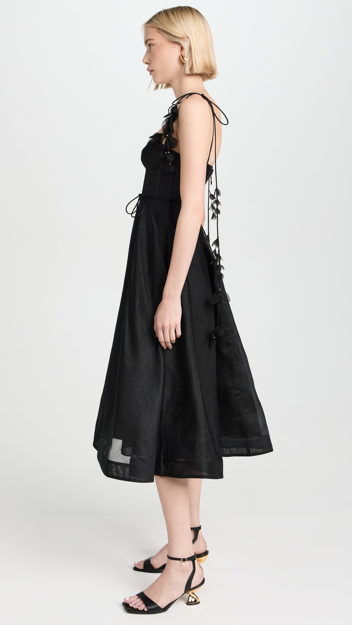 zimmermann natura linen-silk corset midi-dress Zimmermann Natura linen and silk corset dress Zimmermann