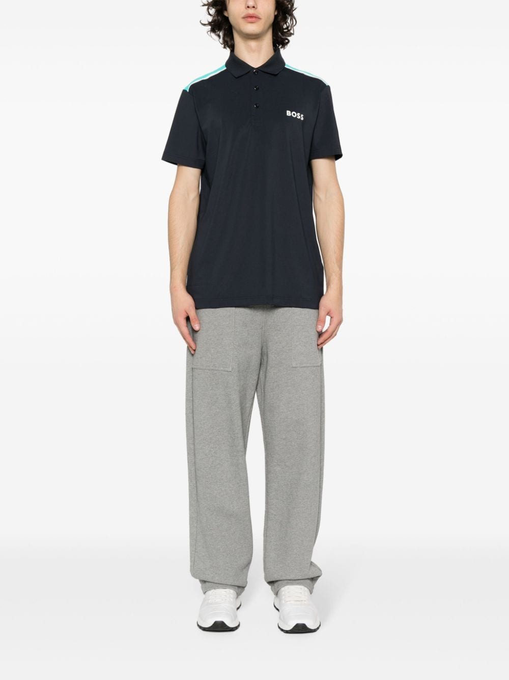 BOSS logo-print polo shirt