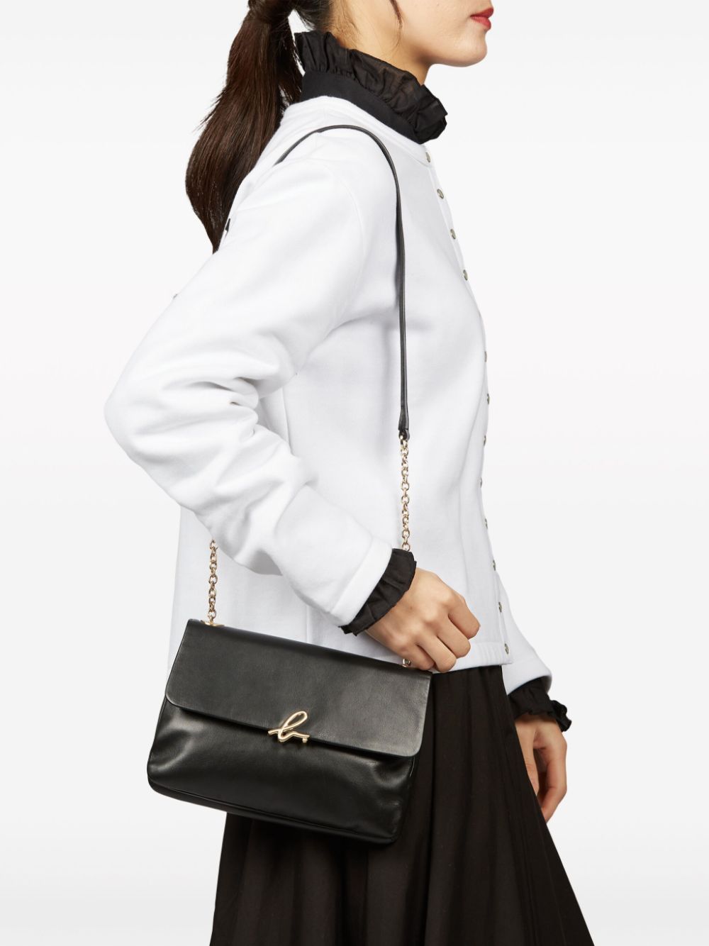 AGNES B. agnès b. Logo-Clasp Leather Crossbody Bag
