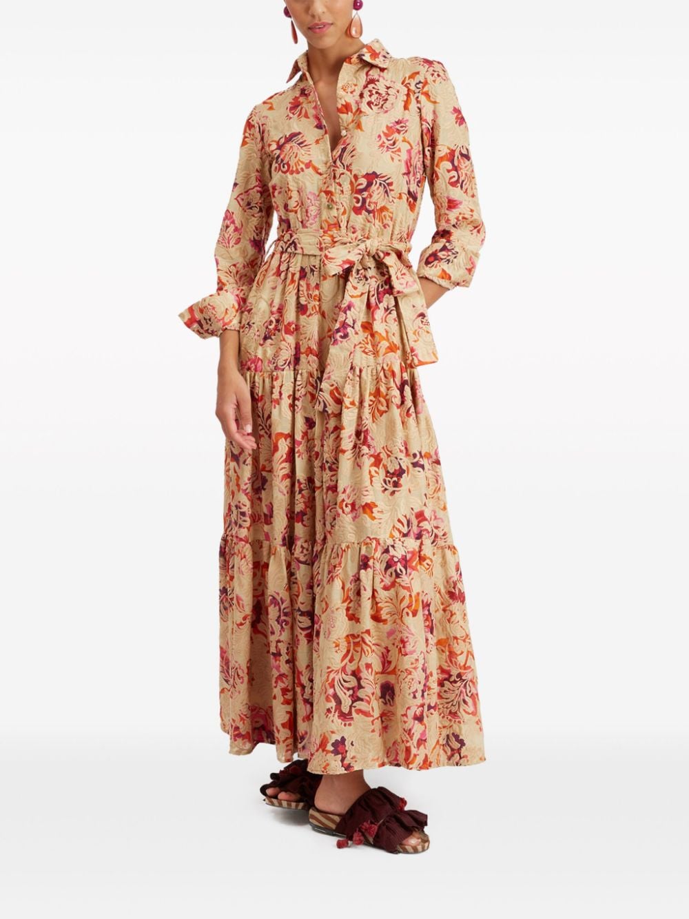 LA DOUBLEJ La DoubleJ Bellini Floral-Print Shirt Dress