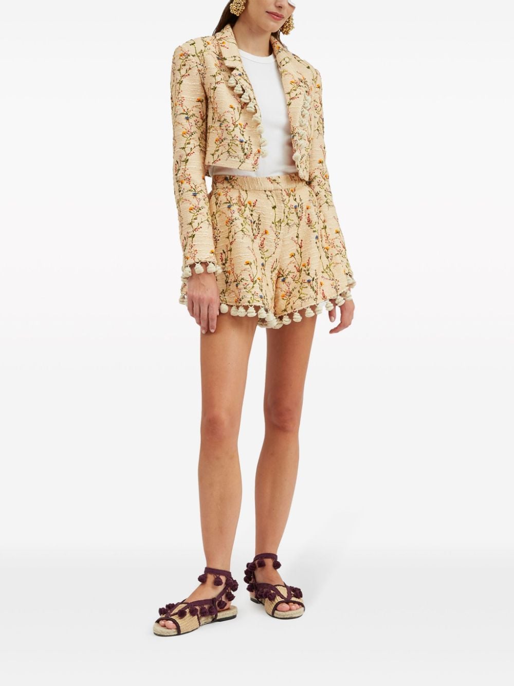 LA DOUBLEJ La DoubleJ Playa Floral-Embroidered Shorts