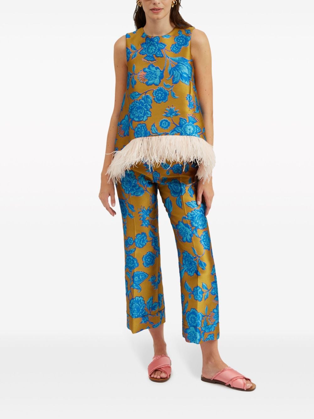 LA DOUBLEJ La DoubleJ La Scala Floral-Jacquard Blouse