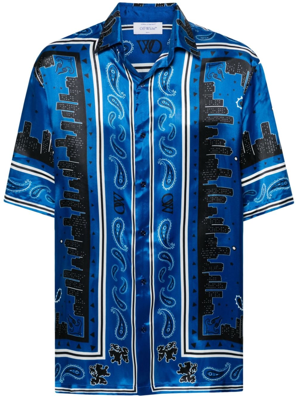 OFF-WHITE bandana-print satin shirt