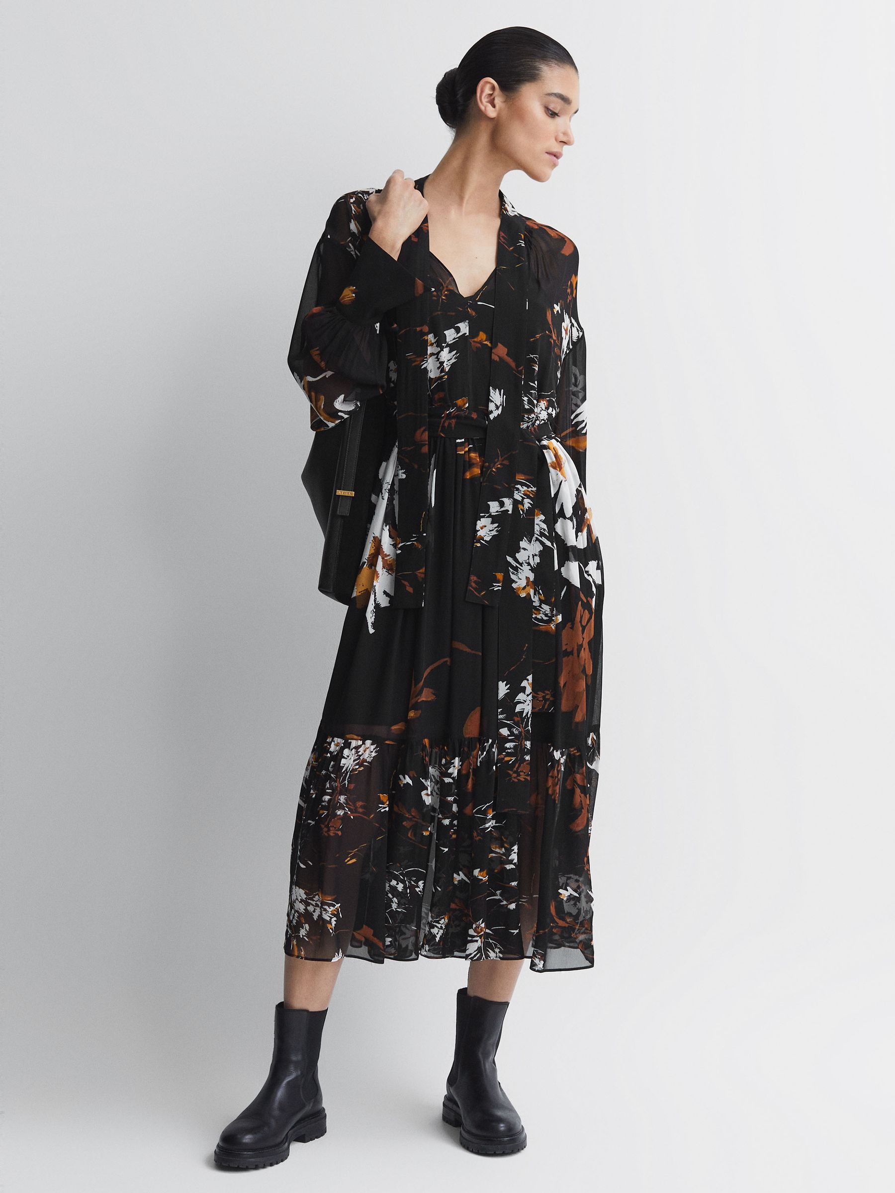 REISS Reiss Charlotte Floral Midi Dress