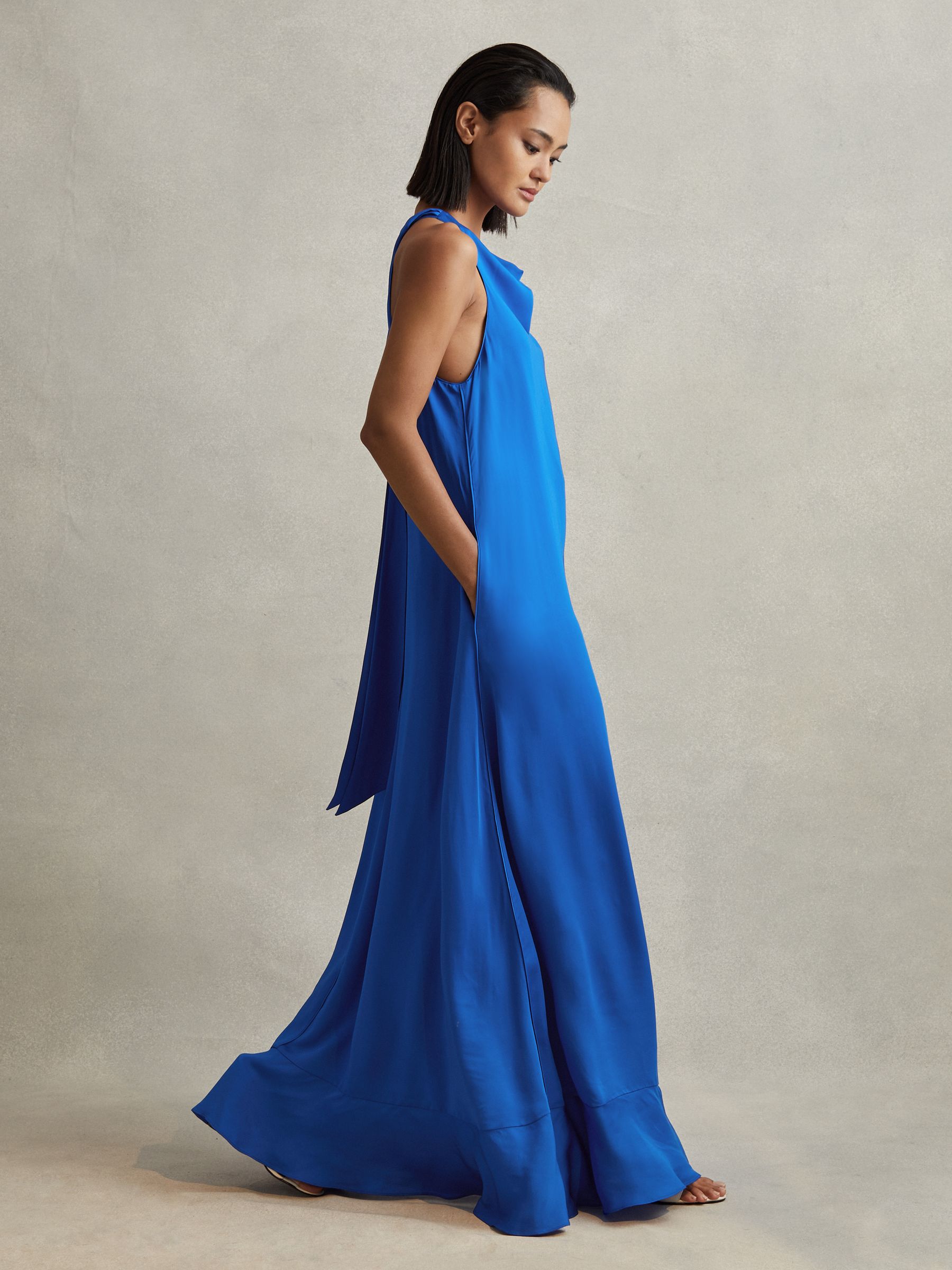 sachin and babi light blue dress TFNC Petite off-shoulder long sleeve maxi dress in black velvet burnout main image 1