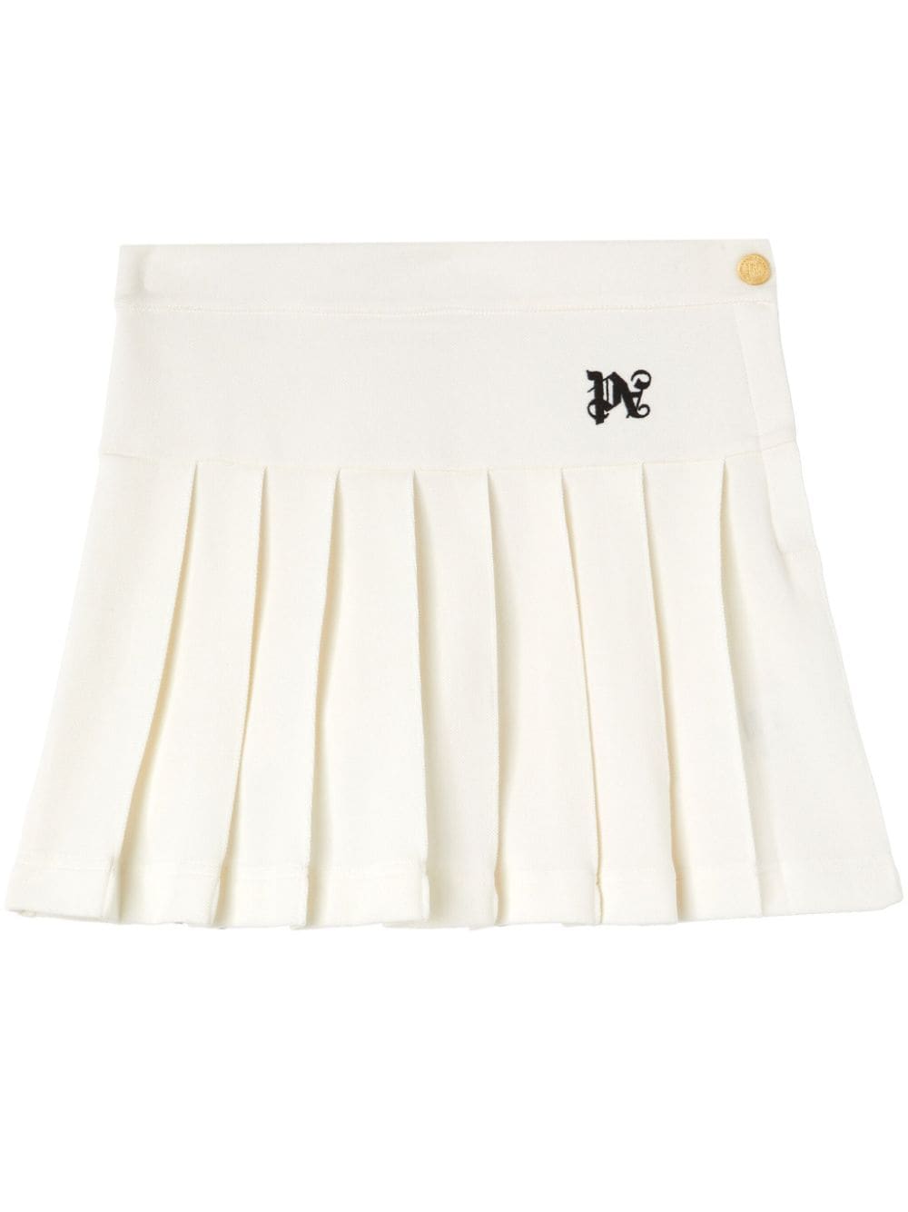 PALM ANGELS Palm Angels Monogram-Embroidered Pleated Miniskirt