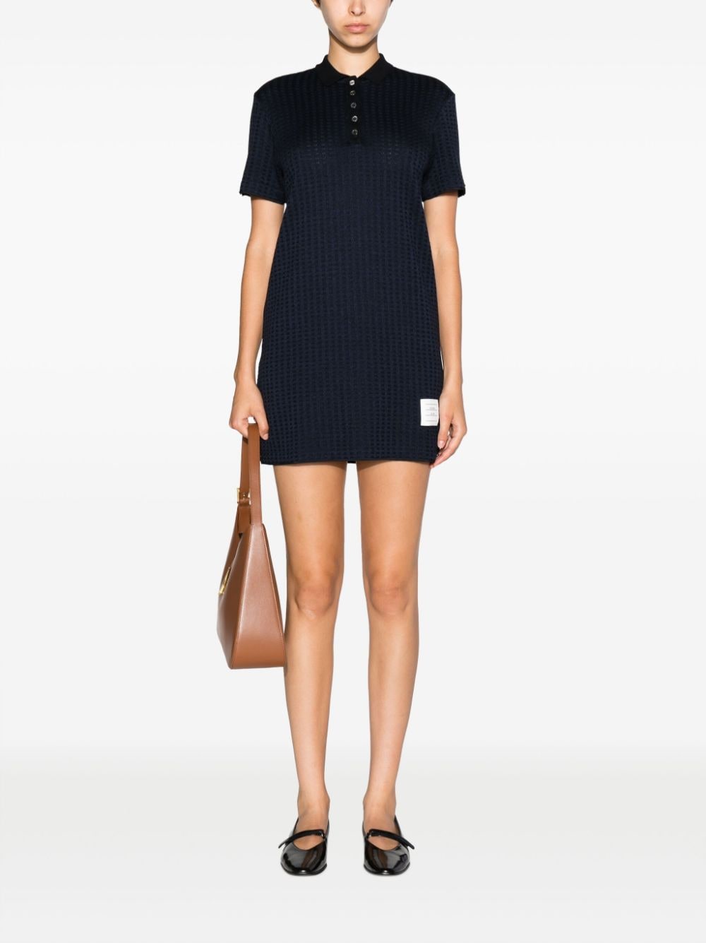 THOM BROWNE Thom Browne Checked Jacquard Polo Mini Dress