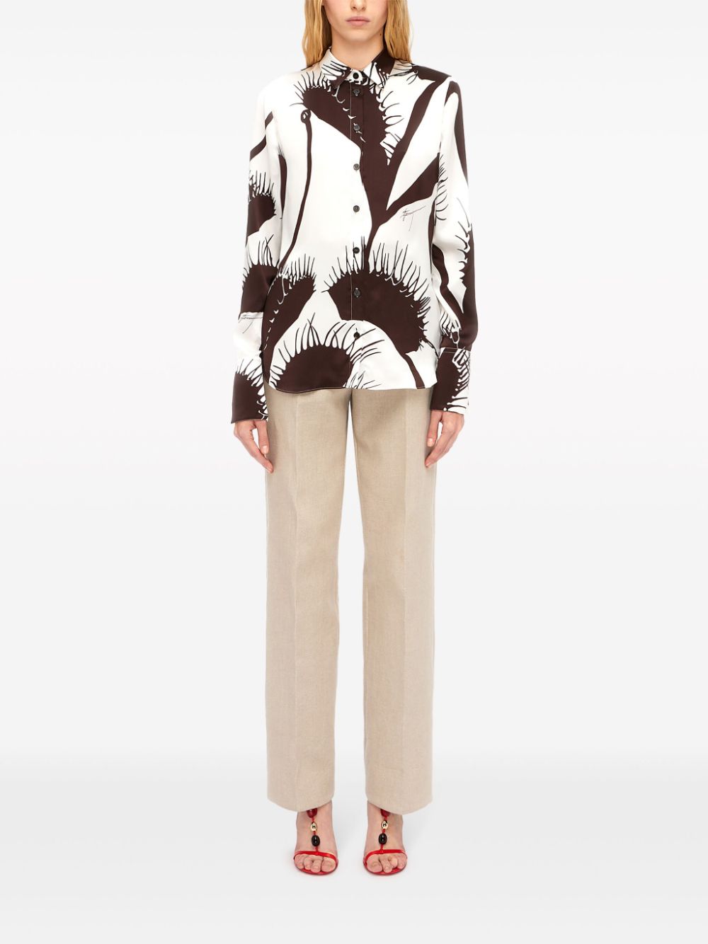 SALVATORE FERRAGAMO Ferragamo Venus-Print Silk Shirt