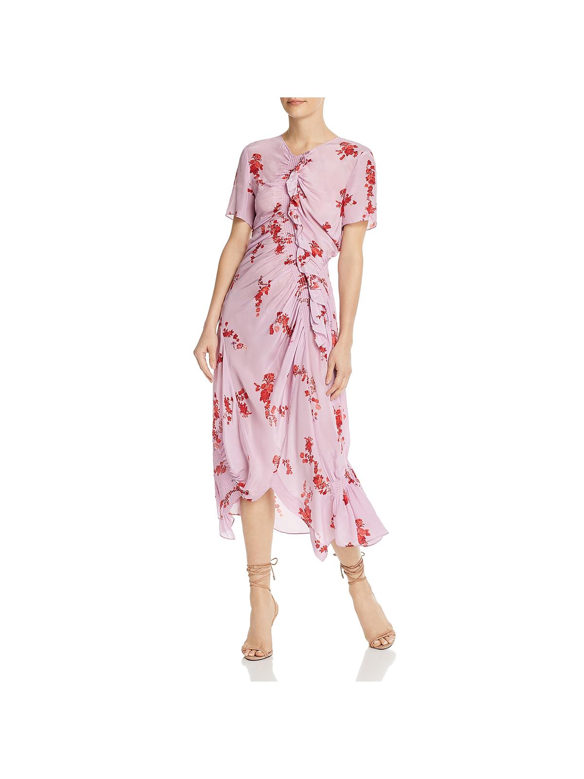 Preen By Thornton Bregazzi Serelida Woven Smocked Midi Dress In Pink - 87%  Off | Editorialist