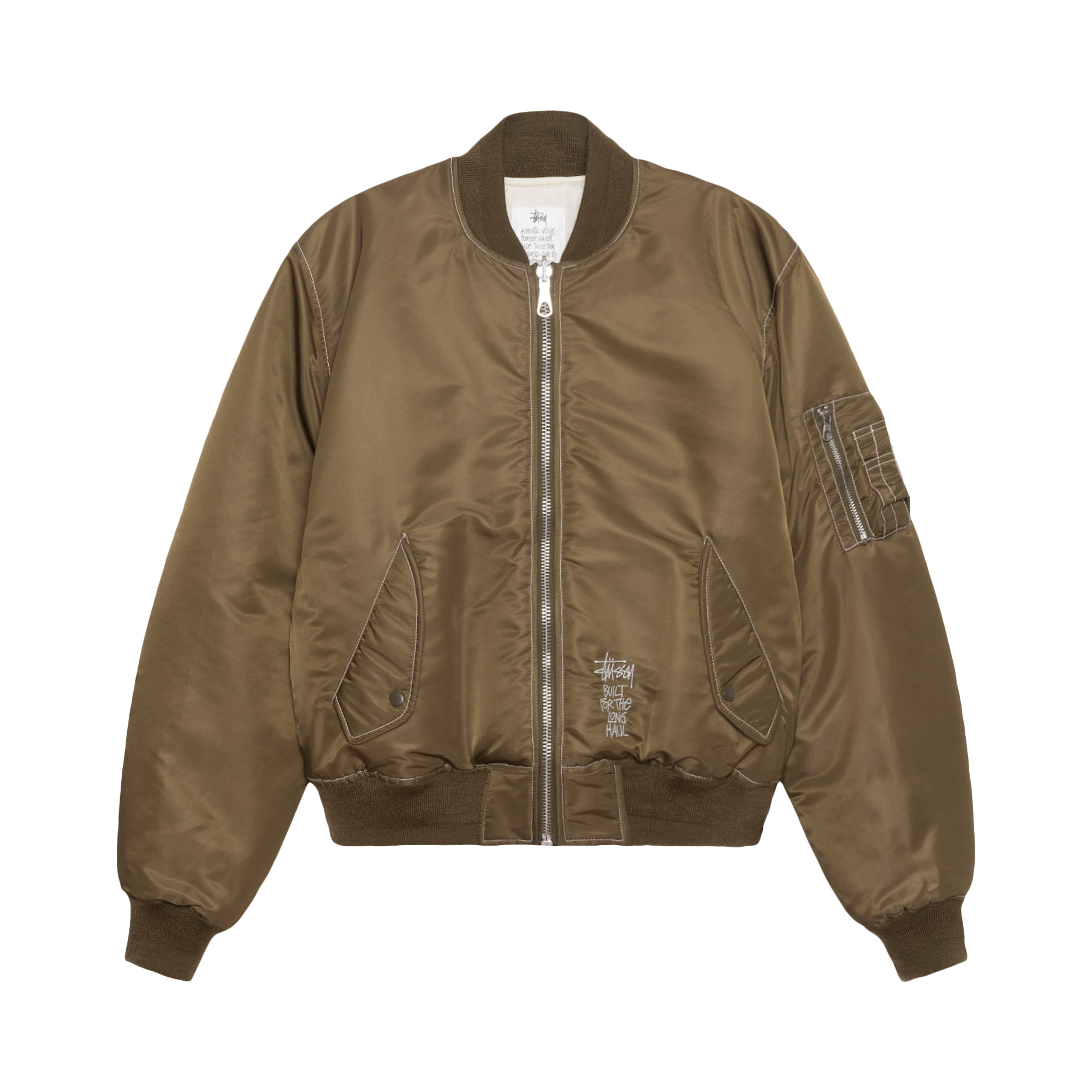 StüSsy Waxed Built Bomber Jacket - Rust | Editorialist