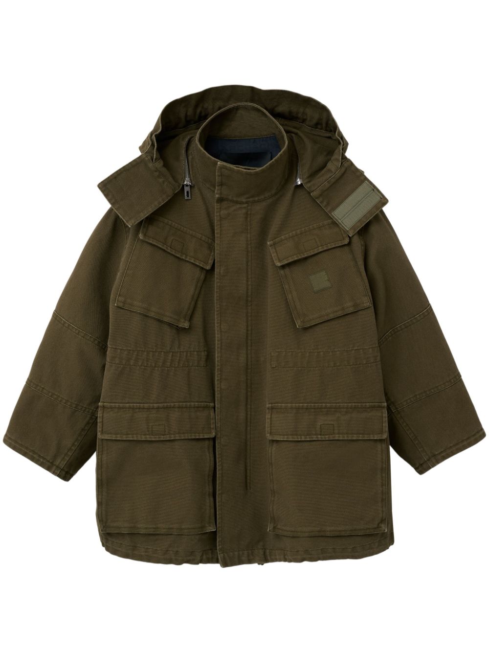 MARC JACOBS LOOK スエード調ジャケット カーキ 4 M相当 上品 カーキフィールドジャケット×ネイビーニットでつくる都会的ミリタリー