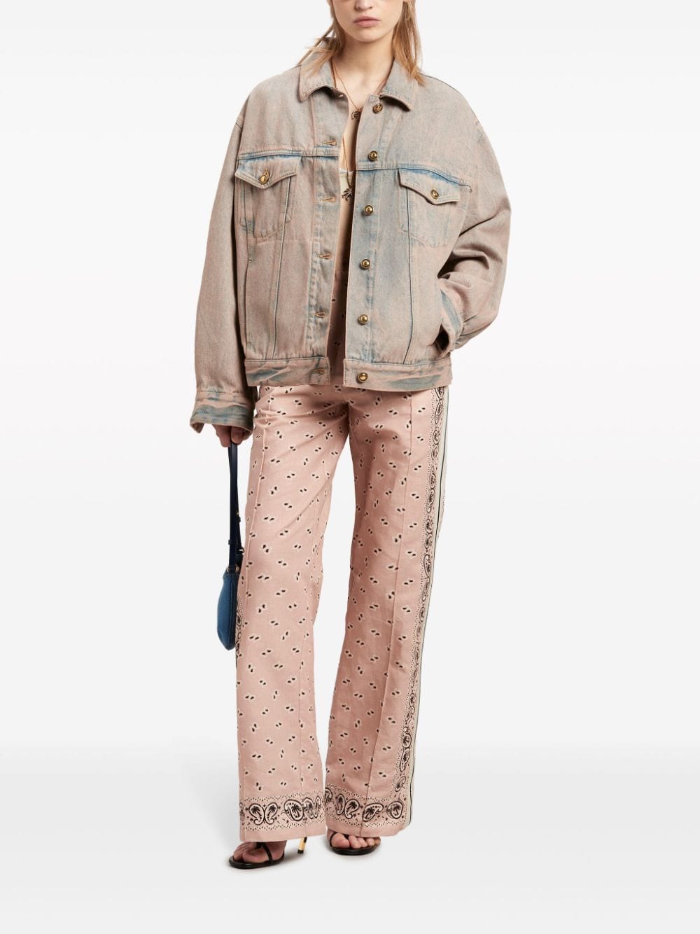 PALM ANGELS Palm Angels Paisley-Print Wide-Leg Trousers