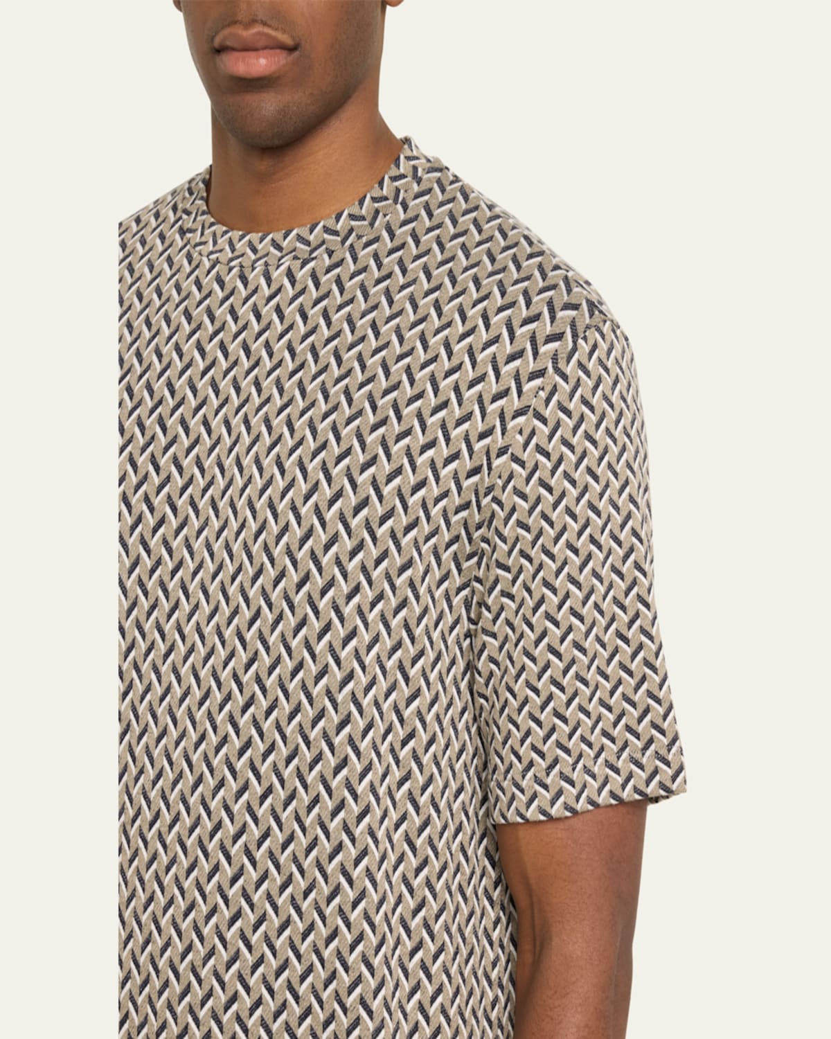 Giorgio Armani Geometric-Geometric T-Shirt In Grey - 79% Off