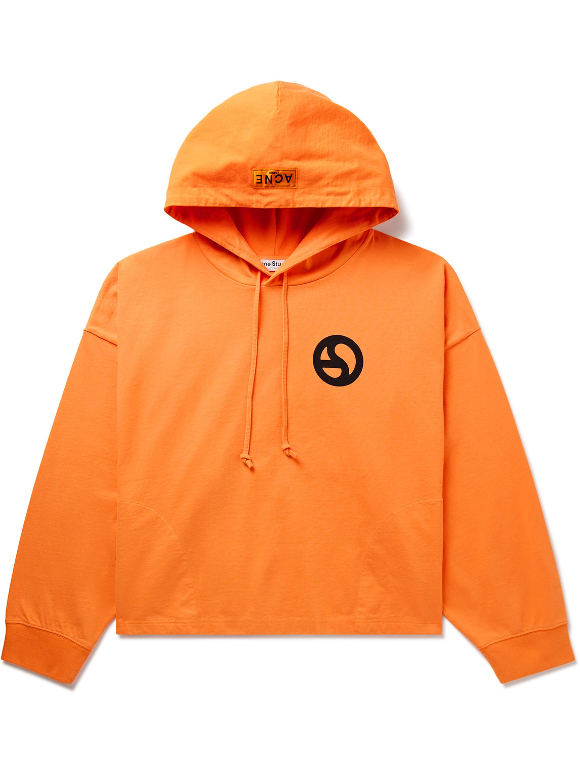 Acne Studios Fester H U Logo-Print Hoodie In Orange - 70% Off