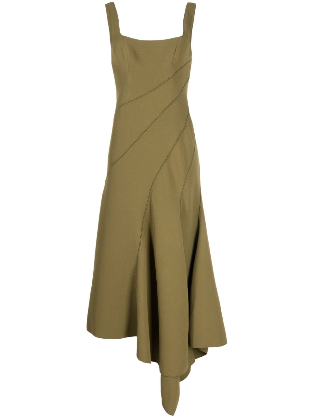 Acler Rowe Panelled Midi Dress - Green | Editorialist