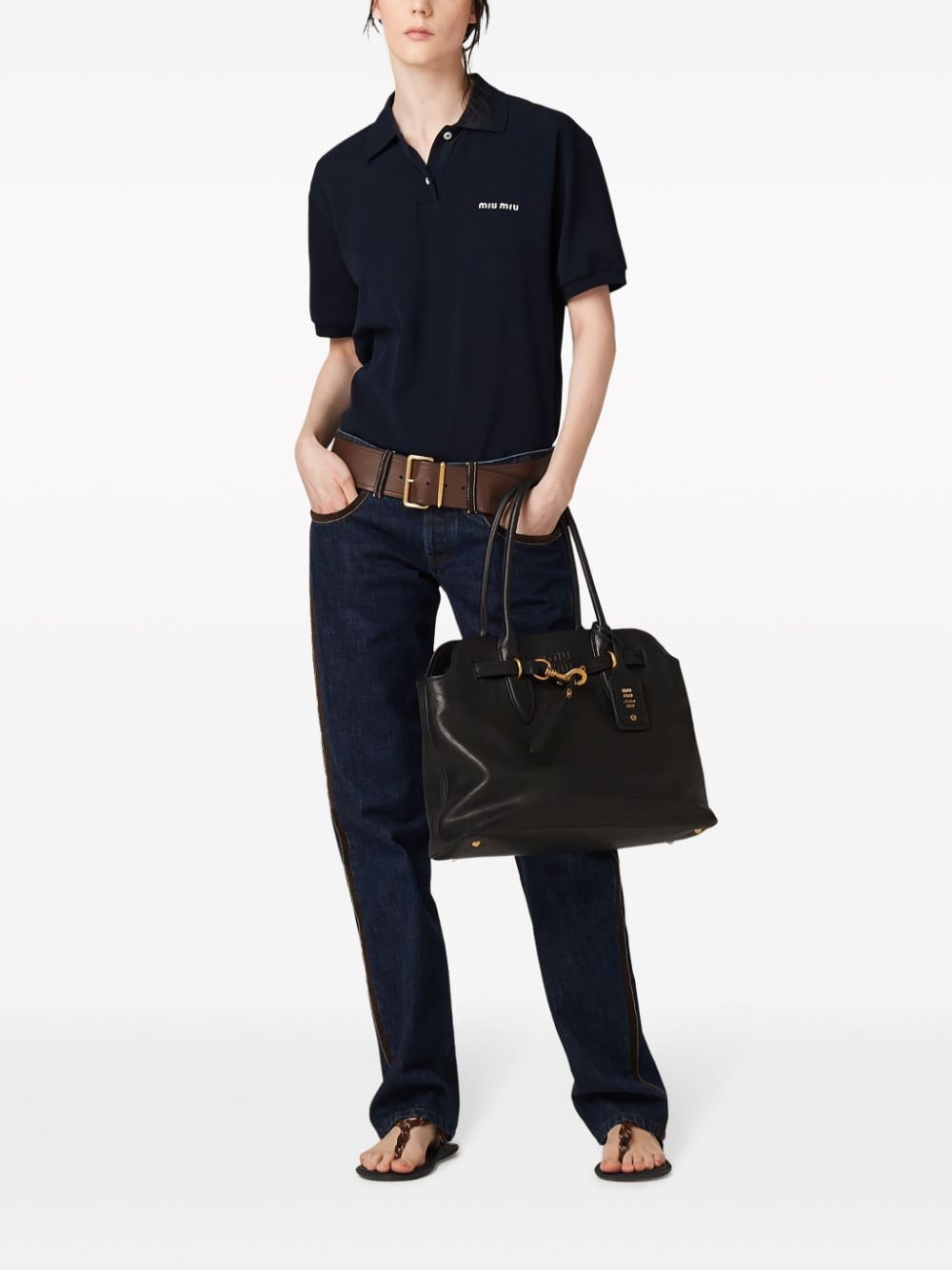 MIU MIU Medium Nappa Leather Tote Bag